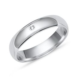 UNIQUE Fingerring Hochglanzpolierter 925 Silberring 4mm Zirkonia