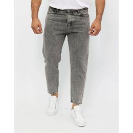 Denim Distriqt Boyfriend-Jeans Lässige Boyfriend Jeans mit ausgefallener Waschung Grau W33/L30