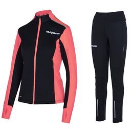 Airtracks Lauftights Winter Damen Laufset Pro Line: Laufshirt + Hose Lang (Laufbekleidung mit warme Thermoqualität