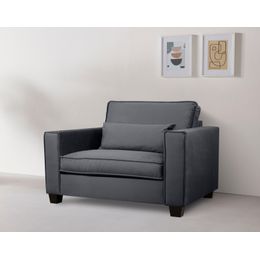 Sessel Home Affaire "Tilques" Gr. Samt, B/H/T: 120 cm x 85 cm x 98 cm, grau (middle gray) Home Affaire bequeme Sitzgelegenheiten, viele Farben verfügbar