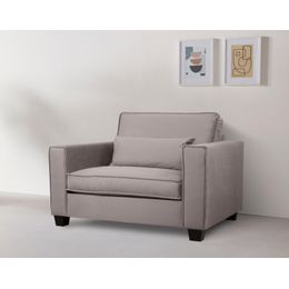 Sessel Home Affaire "Tilques" Gr. Samt, B/H/T: 120 cm x 85 cm x 98 cm, beige Home Affaire bequeme Sitzgelegenheiten, viele Farben verfügbar