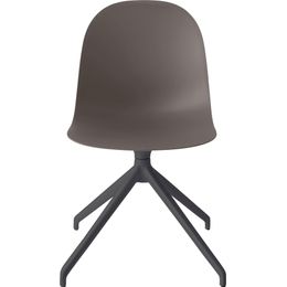 4-Fußstuhl CONNUBIA "Academy CB/1694" Stühle Gr. B/H/T: 49 cm x 84 cm x 50 cm, Aluminium, grau (taubengrau, schwarz matt) 4-Fuß-Stühle 180 drehbare Sitzschale mit Rückholmechanismus