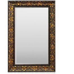 Rococo by Shabby Chic Wandspiegel - 90 x 60 cm - Großer französischer Spiegel im Vintage Stil - Kohlefarben und Gold - Gold - Casa Chic