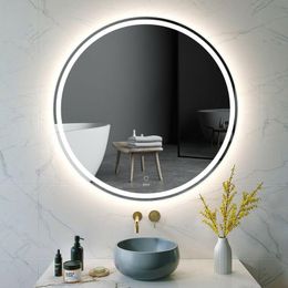 100 cm led Runder Badezimmer Eitelkeitsspiegel, Farbtemperatur Einstellbar, Anti-Nebel Dimmbare Lichter, Wand Befestigter Make-up-Spiegel mit Smart