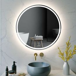 70 cm led Runder Badezimmer Eitelkeitsspiegel, Farbtemperatur Einstellbar, Anti-Nebel Dimmbare Lichter, Wand Befestigter Make-up-Spiegel mit Smart
