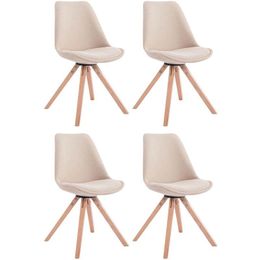 CLP - 4er Set Besucherstühle Toulouse Stoff Square creme natura