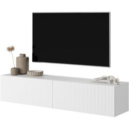 Selsey - Veldio - TV-Lowboard stehend Weiß, mit gefräster Front, 140 cm breit