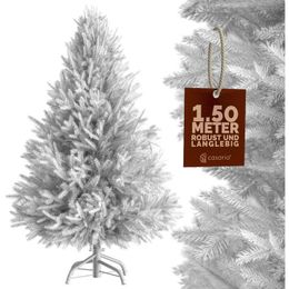 Casaria - Weihnachtsbaum Künstlich 140cm 150cm 180cm 240cm Metallständer Weihnachten Weihnachtsdeko Tannenbaum Christbaum pvc pe Grün Weiß Weiß 150cm