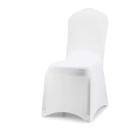 10X Stuhlhussen Universell Stuhlbezug Weiß Stretch Hochzeit Stuhlüberzug Esszimmer Restaurant Pflegeleicht und Langlebig - Weiß - HENGDA