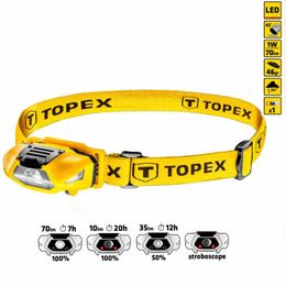 Topex - led Stirnlampe 70lm - Gelb