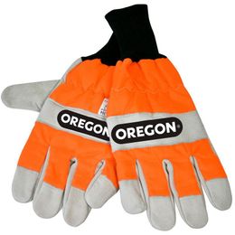 Oregon - Arbeitshandschuhe aus Leder mit Schnittschutz von Orange Gr. 8 - Orange