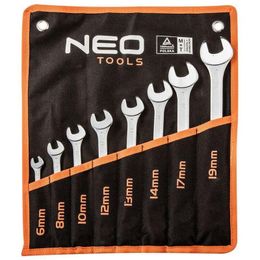Neo Tools - 8 tlg. Ring-Maulschlüsselset 6-19 mm CrV, din 3113