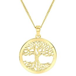 Firetti Kette mit Anhänger Schmuck Geschenk Silber 925 Halsschmuck Halskette Venezianer Baum, gelb|goldfarben