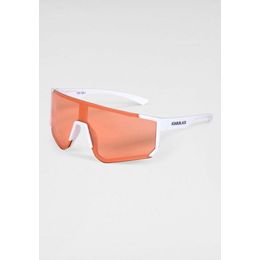 BACK IN BLACK Eyewear Sonnenbrille Stylische Sportbrille mit weissem Rahmen und orangenen Gläsern, weiß