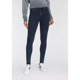 Arizona Skinny-fit-Jeans Ultra Stretch High Waist mit offenem Saum, blau