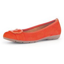 Gabor Ballerina Flache Schuhe, Slipper mit Hovercraft Luftkammern-Laufsohle, orange