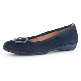 Gabor Ballerina Flache Schuhe, Slipper mit Hovercraft Luftkammern-Laufsohle, blau