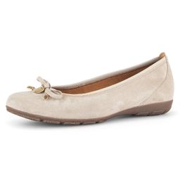 Gabor Ballerina Flache Schuhe, Business Schuhe mit Hovercraft Luftkammern-Laufsohle, beige