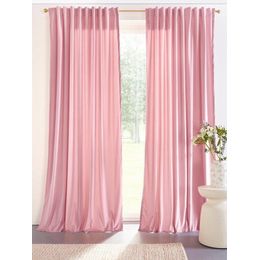 Vorhang Velvet uni, my home, Multifunktionsband (2 St), blickdicht, Samt, 2-er Set, Vorhang, edel, einfarbig, rosa