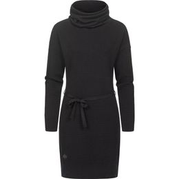 Ragwear Sweatkleid Babett Dress Intl. warmes Winterkleid mit breitem Rollkragen, schwarz