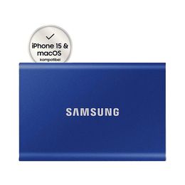 Samsung Portable SSD T7 PC/Mac Festplatte, 2 TB SSD, extern, Indigo blue