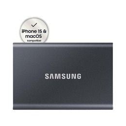 Samsung Portable SSD T7 PC/Mac Festplatte, 2 TB SSD, extern, Titan grey