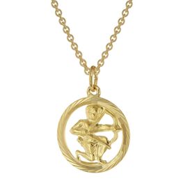trendor Kette mit Anhänger Sternzeichen Schütze Gold 333 Anhänger Ø 16 mm +, goldfarben