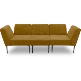 DOMO collection Sessel 700010 Lieferzeit nur 2 Wochen, auch einzeln stellbar, für individuelle Zusammenstellung eines persönlichen Sofas, Cord-Bezug, goldfarben