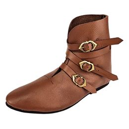 Vehi Mercatus Ritter-Kostüm Mittelalter Halbstiefel braun mit Gummisohle, Curt 44