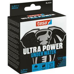 Tesa Ultra Power Under Water Repair Tape - Reparaturband für Reparaturen auf trockenen und nassen Oberflächen - wetterbeständig - 1,5 m x 50 mm - schwarz