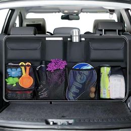 Intirilife Kofferraum Hängetaschen Rücksitz Aufbewahrungsnetze in Schwarz - 86.5 x 45 cm - Zum sicheren Verstauen von Kleingepäck jeglicher Art - black