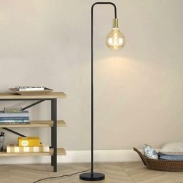 Schwarz Stehlampe Vintage Standleuchte - Retro e27 Wohnzimmer Standleuchte mit Fußschalter Industrial Standlampe Gold Design Wohnzimmerlampe für