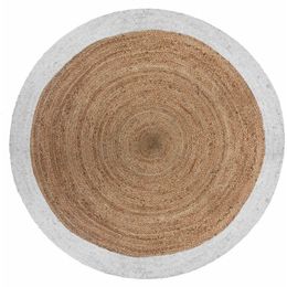 Atmosphera Jute-Teppich, rund, ø 120 cm, mit weißem Rand