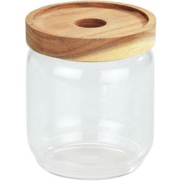 Aufbewahrungsdose Vido 450 ml, Glasdose mit Deckel aus Akazienholz, Transparent, Glas transparent, Holz braun - transparent - Wenko