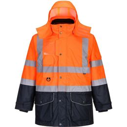 Portwest - Warnschutzjacke 7-in-1 Kontrast Verkehrsjacke -40°C Orange 4XL - Orange