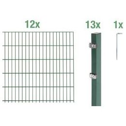 GAH Alberts Alberts Doppelstabmatten-Grundset 24 m 200 x 120 cm 6/5/6 grün