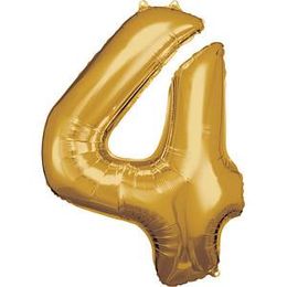 Amscan® Folienballon Zahl 4 gold, 1 St.
