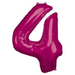 Amscan® Folienballon Zahl 4 pink, 1 St.