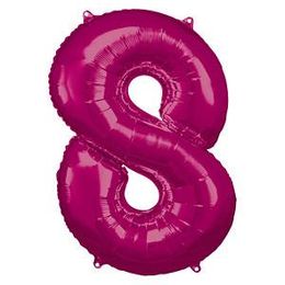 Amscan® Folienballon Zahl 8 pink, 1 St.