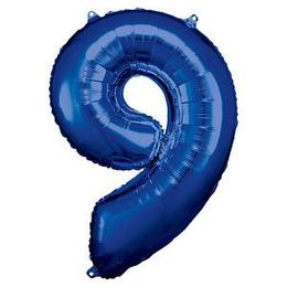 Amscan® Folienballon Zahl 9 blau, 1 St.