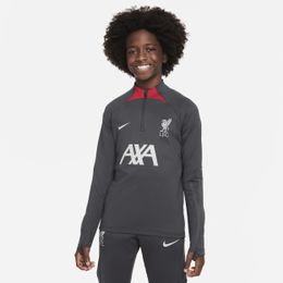 Liverpool FC Strike Nike Dri-FIT Fußball-Drill-Oberteil für ältere Kinder - Grau