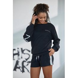 French Connection Sweatshorts -Kurze Hose mit seitlichen Kontrast-Einsätzen, Loungewear, schwarz