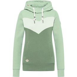 Ragwear Kapuzensweatshirt TREGA kuscheliger Sweater mit Kapuze und Kordelzug, grün