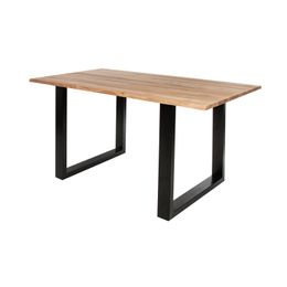 SAM® Tischgestell 2er Set Roheisen lackiert 70x10x74 cm schwarz U-Gestell