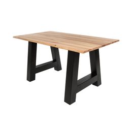 SAM® Tischgestell 2er Set Roheisen lackiert 70x10x74 cm schwarz A-Gestell