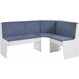 Eckbank Home Affaire "Luce" Sitzbänke Gr. B/H/T: 167,5 cm x 85,5 cm x 128,5 cm, Microfaser, Eckbank groß, grau (grau, weiß) Eckbänke