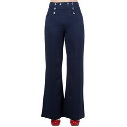 Banned Schlaghose Retro Stay Awhile Navy Blau Vintage Trousers 40er Jahre Stil