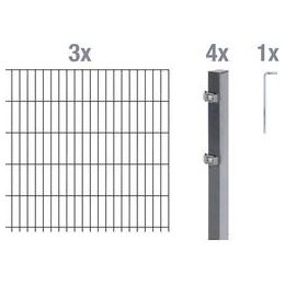 GAH Alberts Alberts Doppelstabmatten-Grundset 6 m 200 x 100 cm 6/5/6 anthrazit