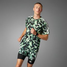 Adidas Own the Run 3-Streifen Allover Print T-Shirt