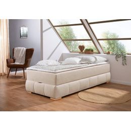 Guido Maria Kretschmer Home & Living Guido Maria Kretschmer Home&Living Boxbett Wehma, ohne Kopfteil, inklusive Topper und Bettkasten, beige